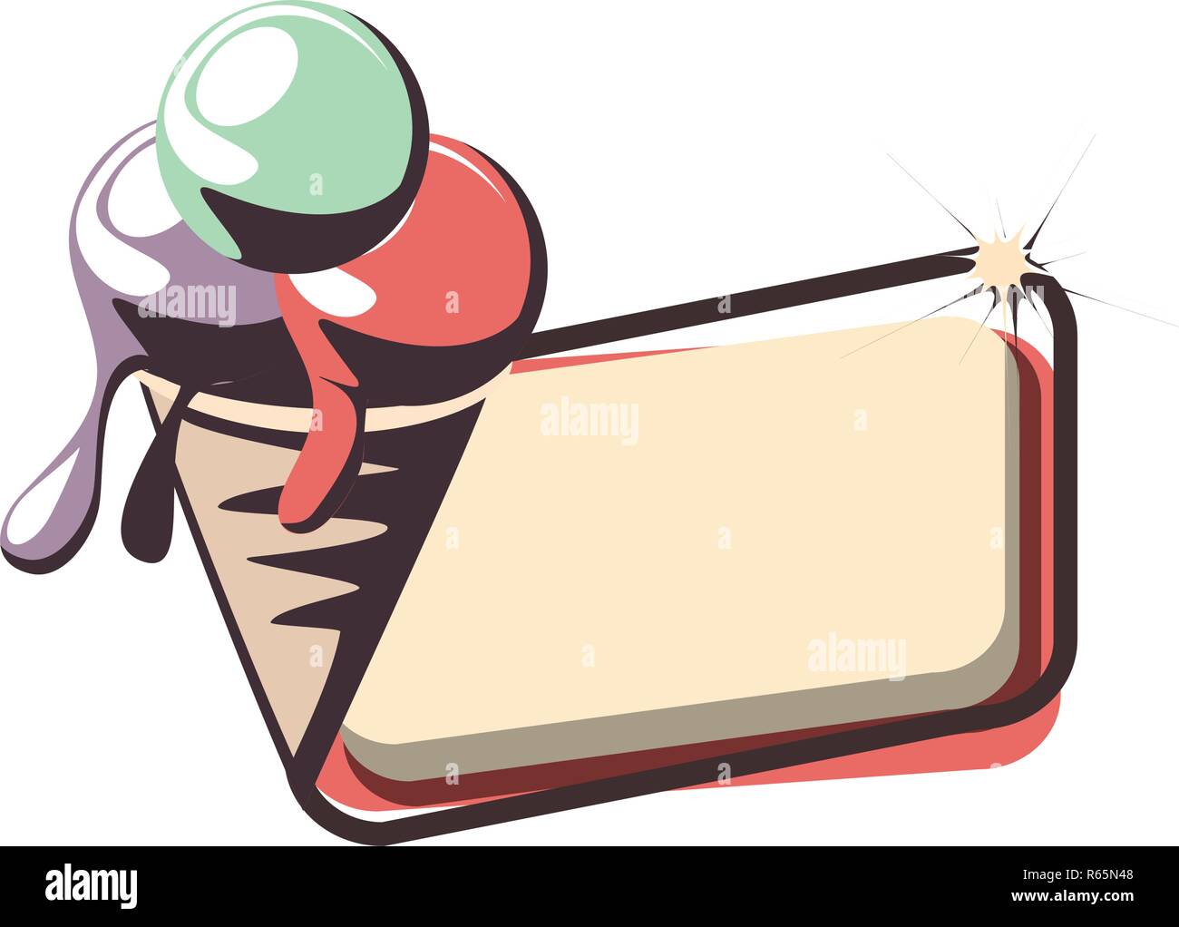 retro ice cream frame vector illustration design Stock Vector Image ...