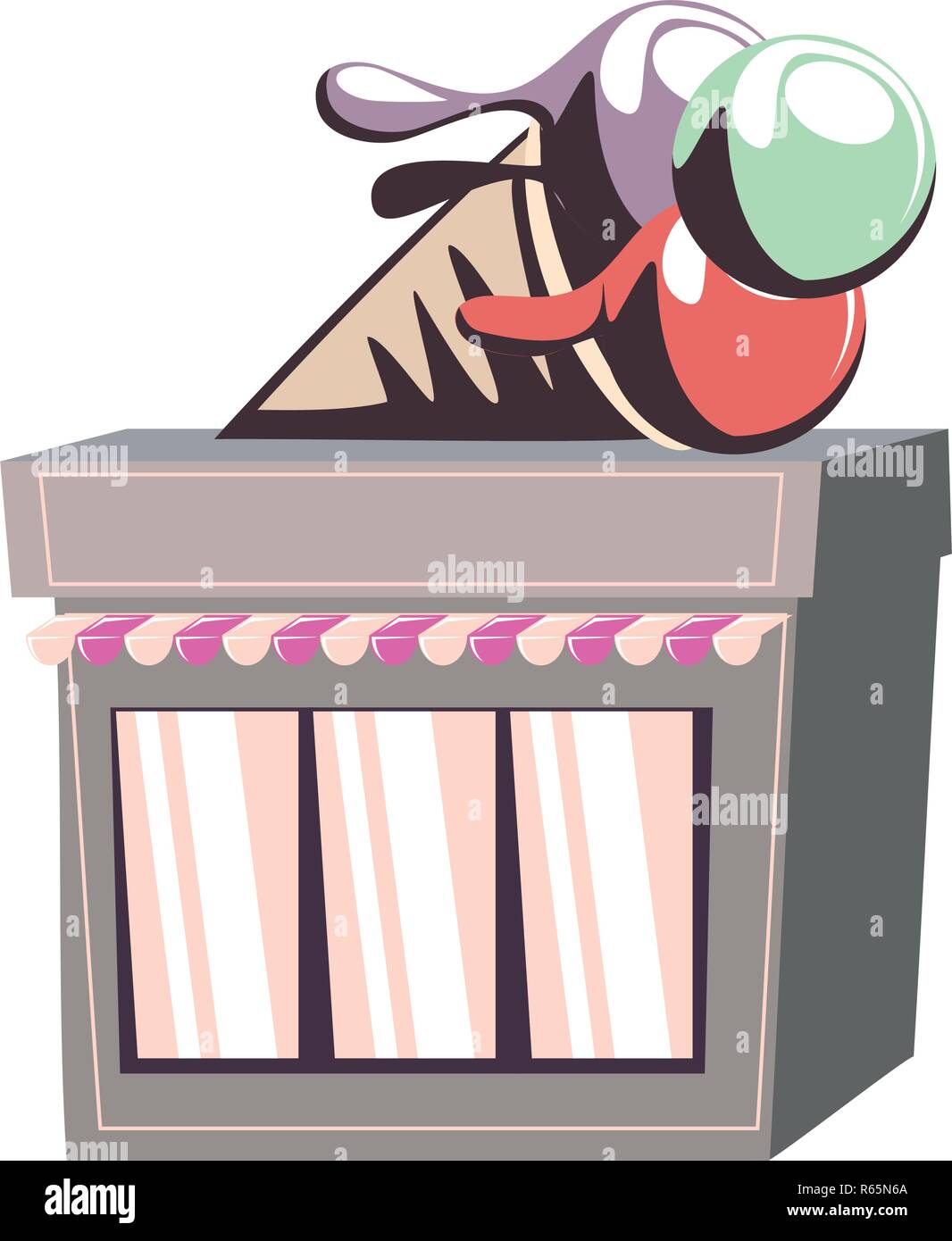 ice cream shop building vector illustration design Stock Vector Image ...