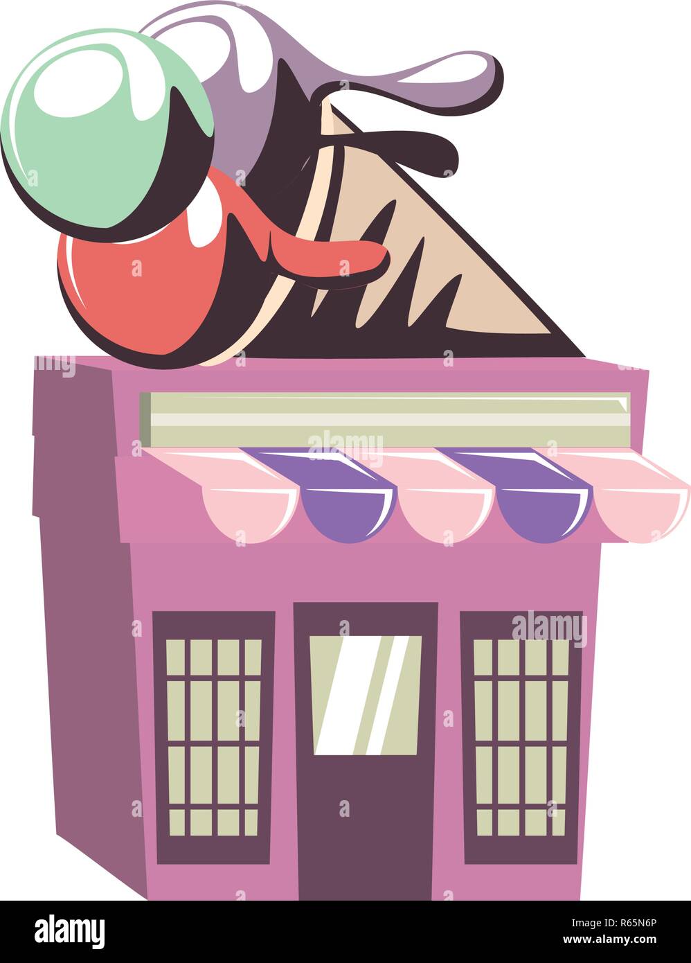 ice cream shop building vector illustration design Stock Vector Image ...