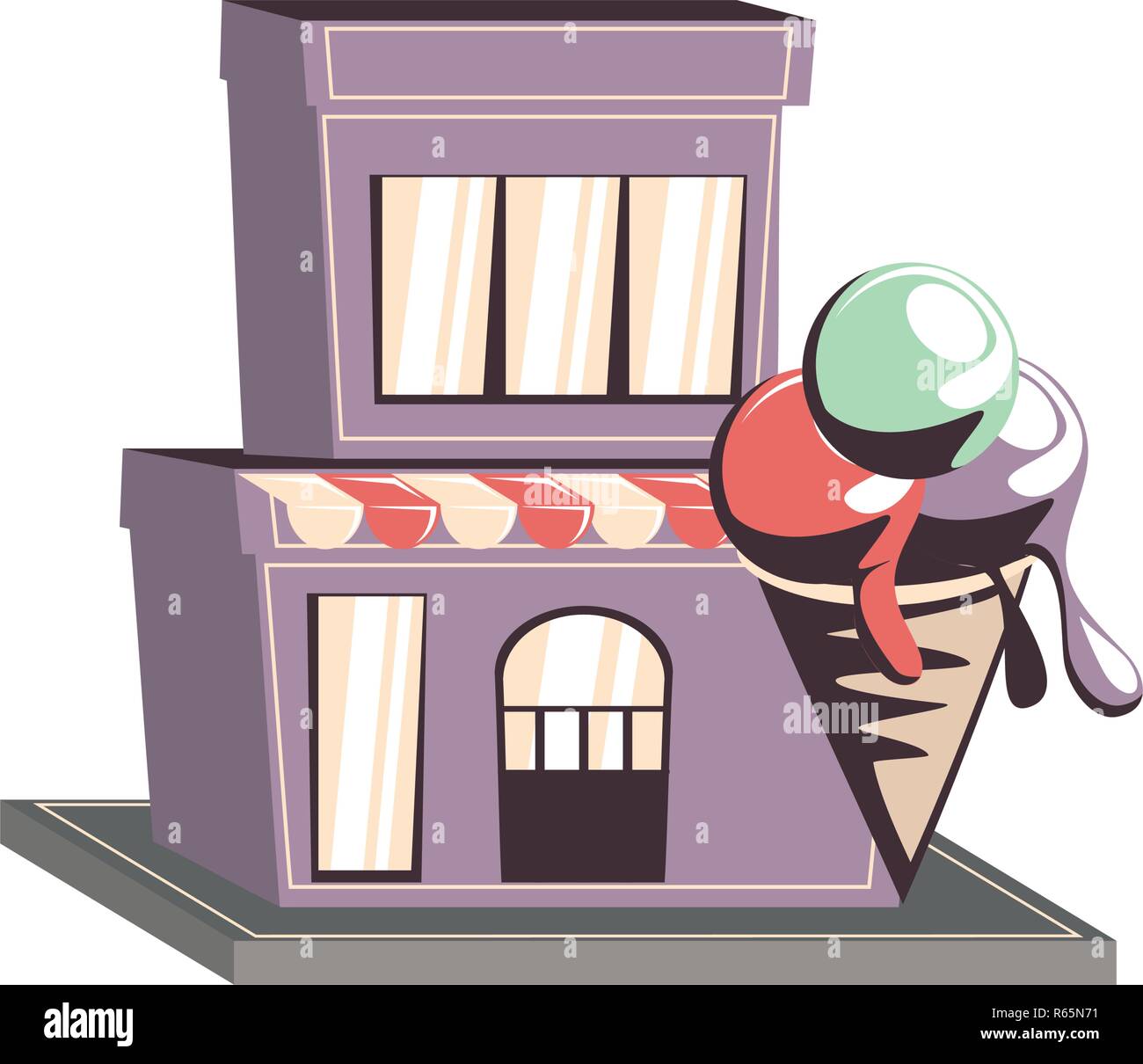 ice cream shop building vector illustration design Stock Vector Image ...