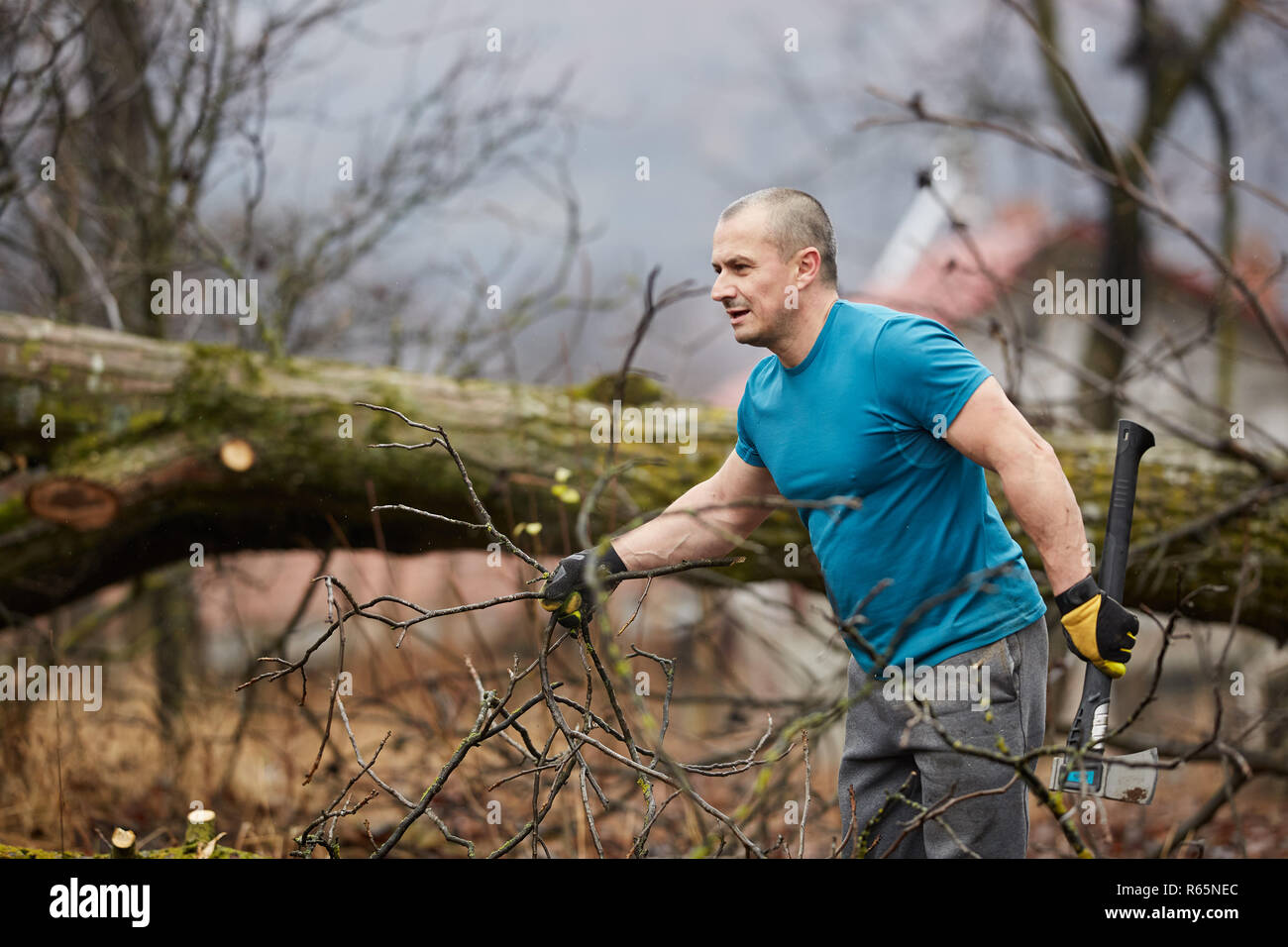 Farmer with axe hi-res stock photography and images - Alamy