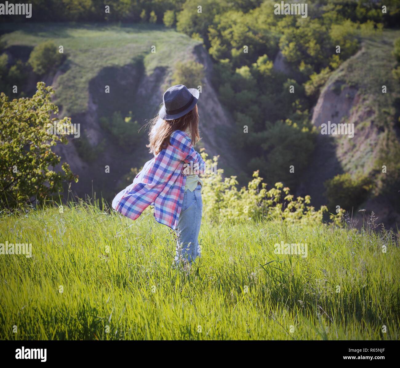 freedom - beautiful teen girl on the nature Stock Photo - Alamy