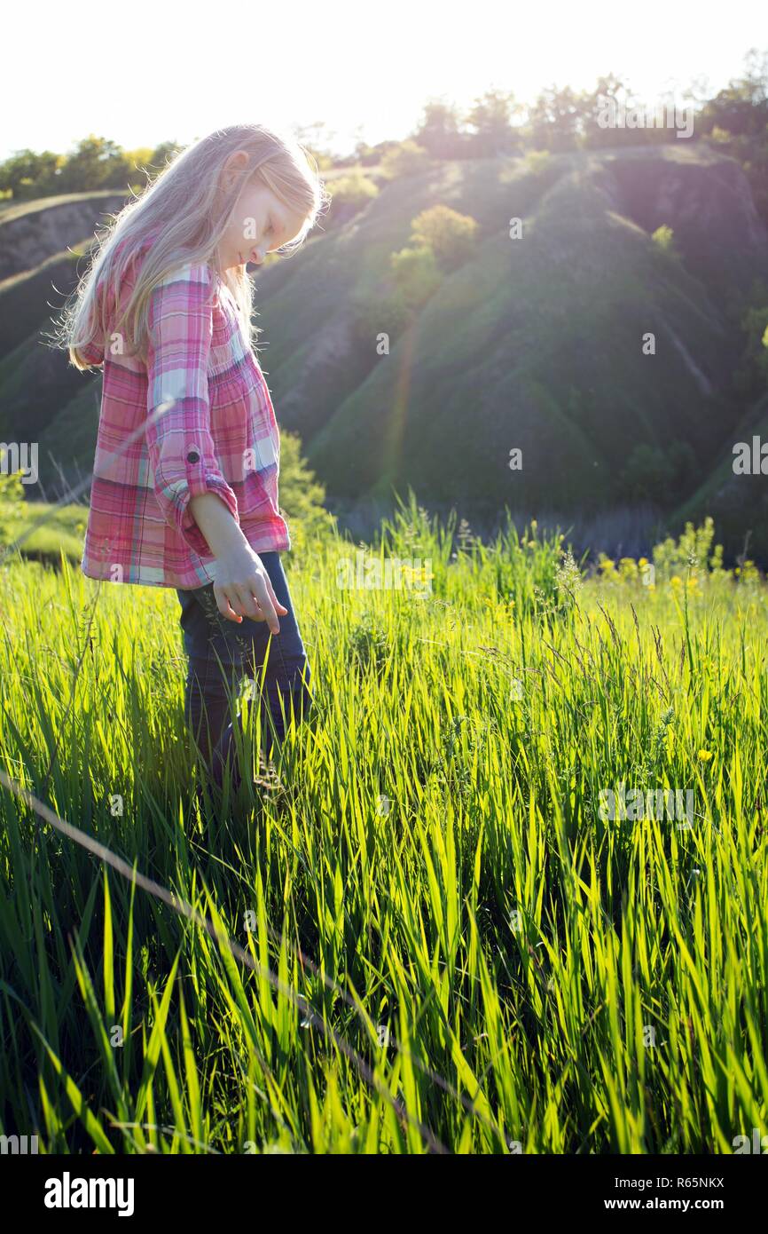 Portrait beautiful Little girl on the nature Stock Photo - Alamy