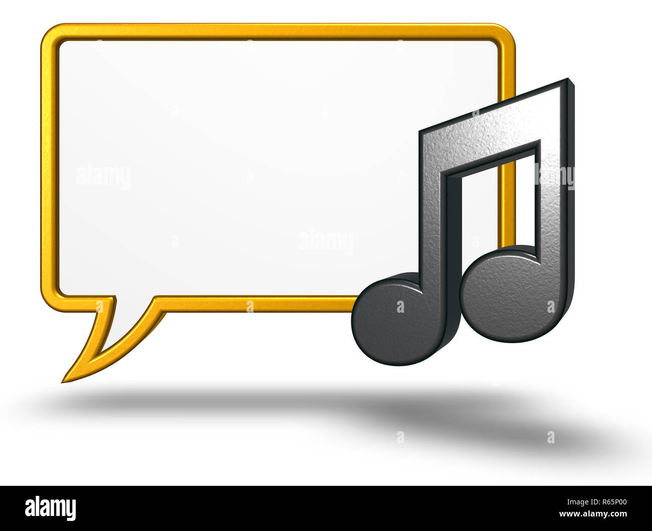 speech bubble and musical note Stock Photo - Alamy
