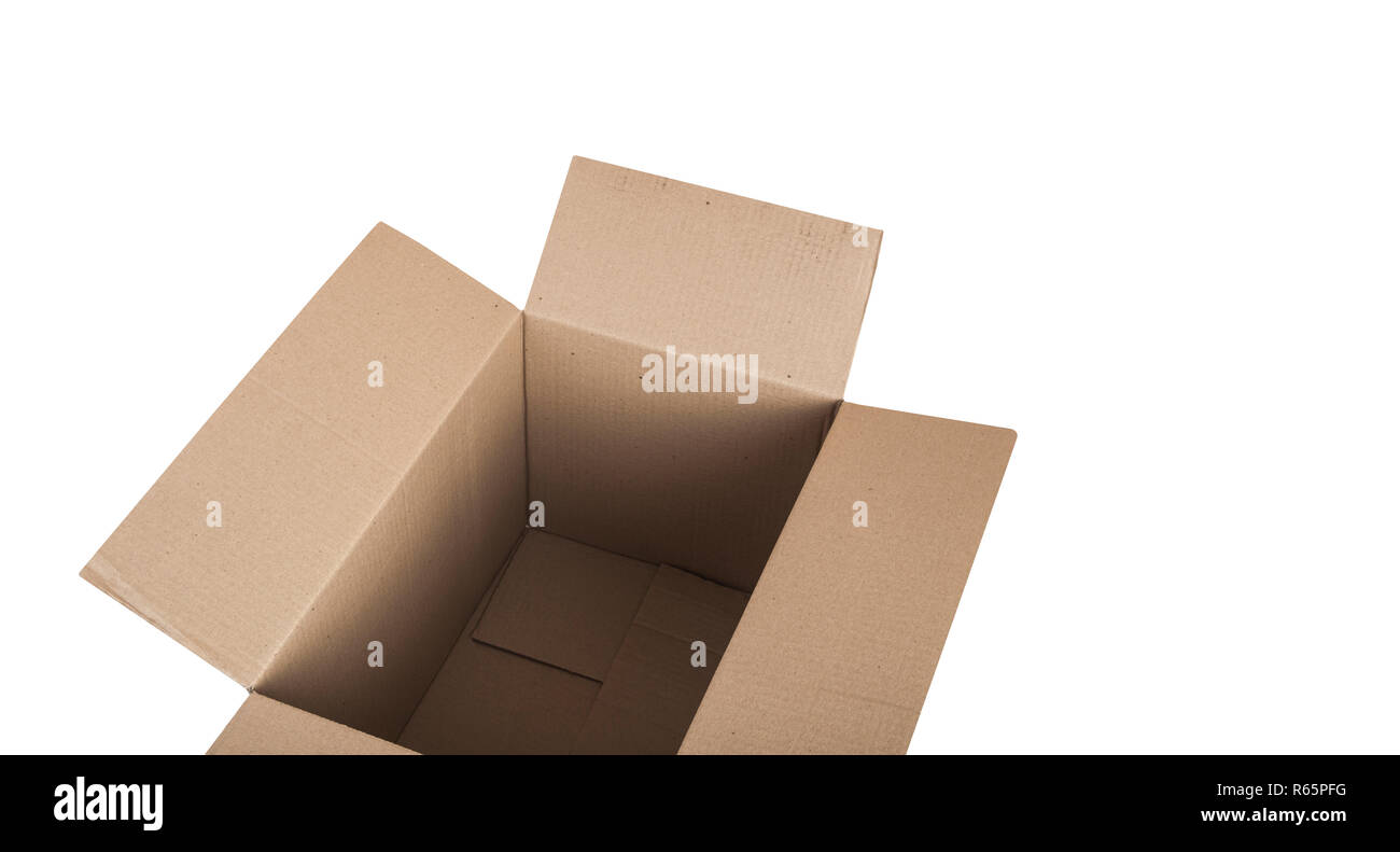 Cardboard craft box open. To transport items Stock Photo - Alamy