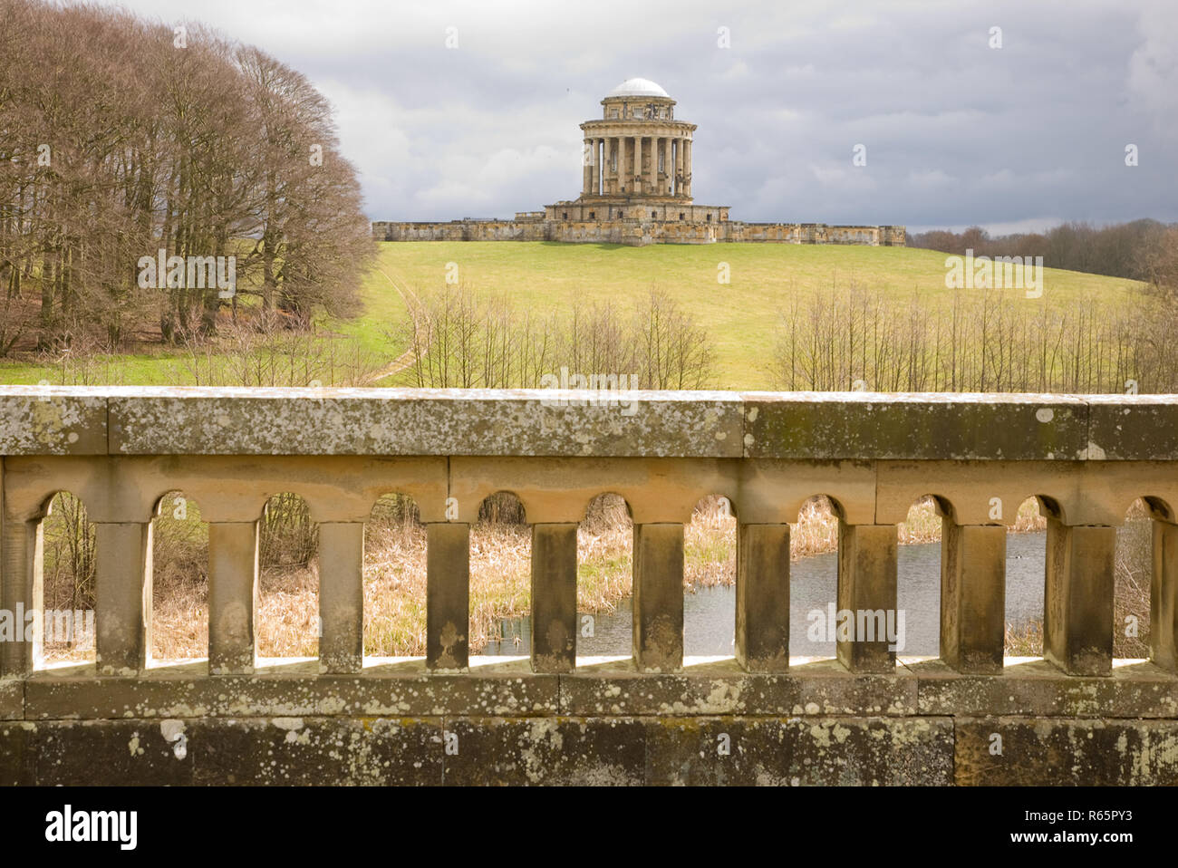 The Mausoleum Monument in dramatic lighting in the grounds of Castle ...