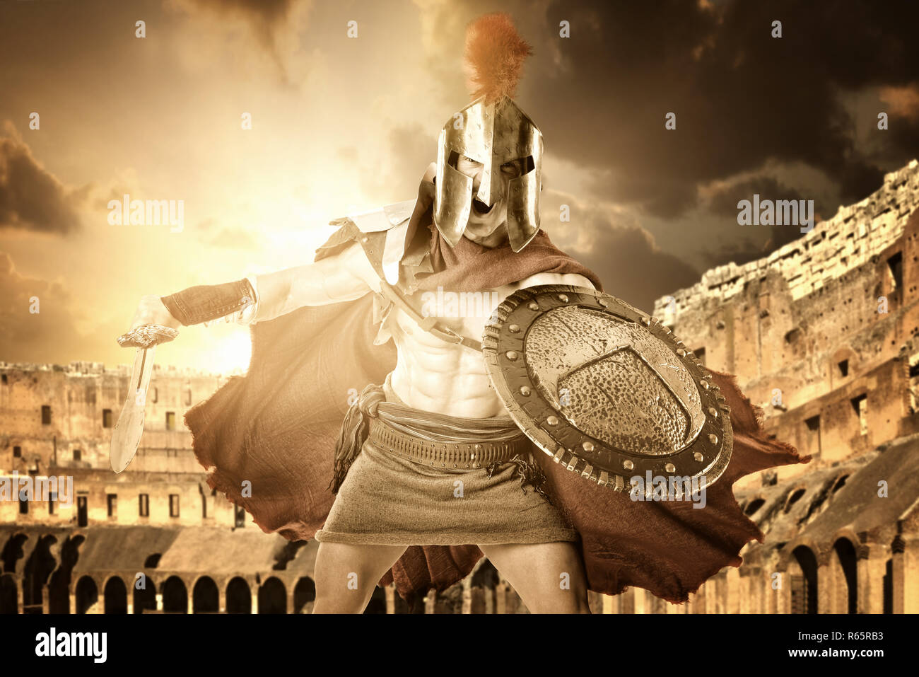 Ancient soldier or Gladiator Stock Photo - Alamy