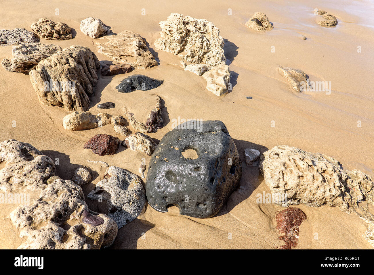 stone rock sand mineral beach Stock Photo - Alamy