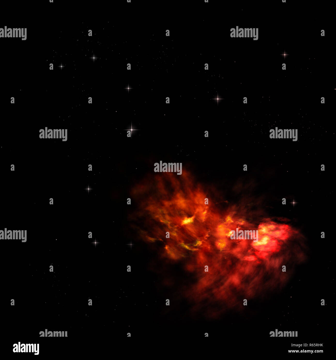 Star field in space and a nebulae. 3D rendering Stock Photo - Alamy
