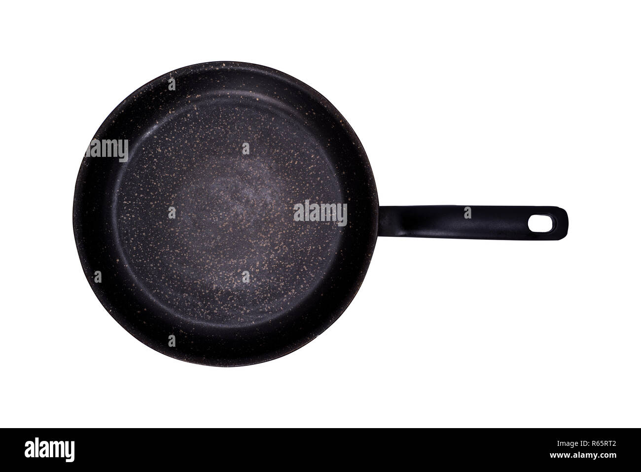 empty black large round pan with handle Stock Photo - Alamy