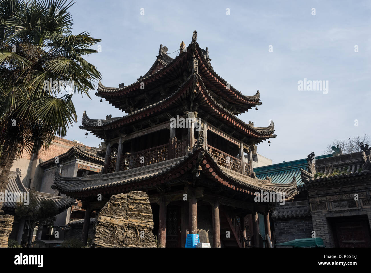 Very ancient chinese temple in the historic center of Xi'An, China ...