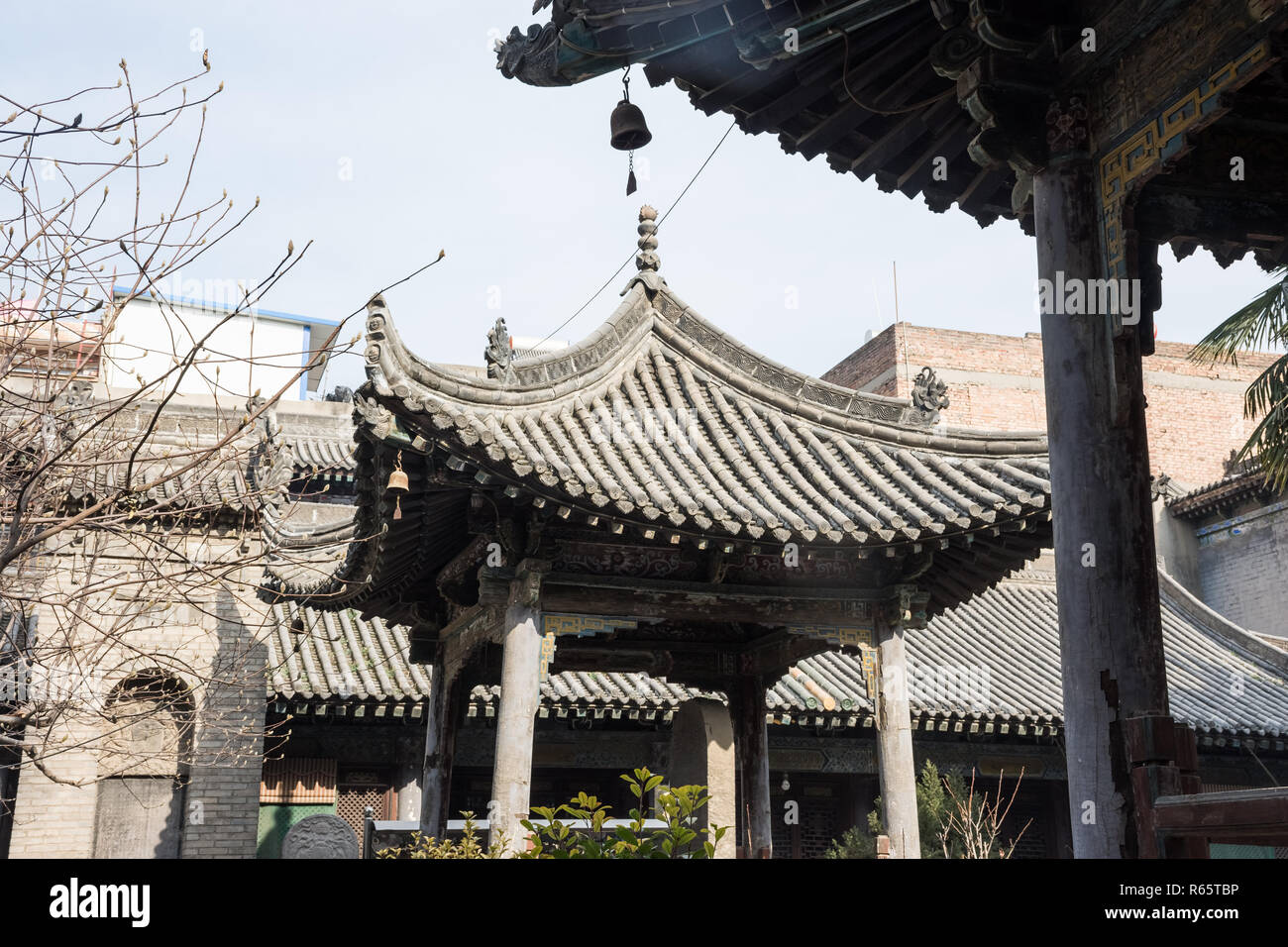 Very ancient chinese temple in the historic center of Xi'An, China ...