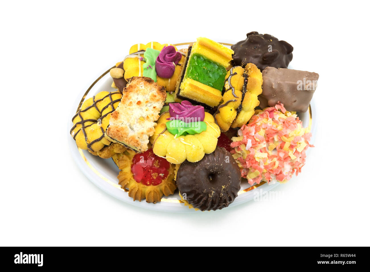 Cookies on plate pastry Cut Out Stock Images & Pictures - Alamy