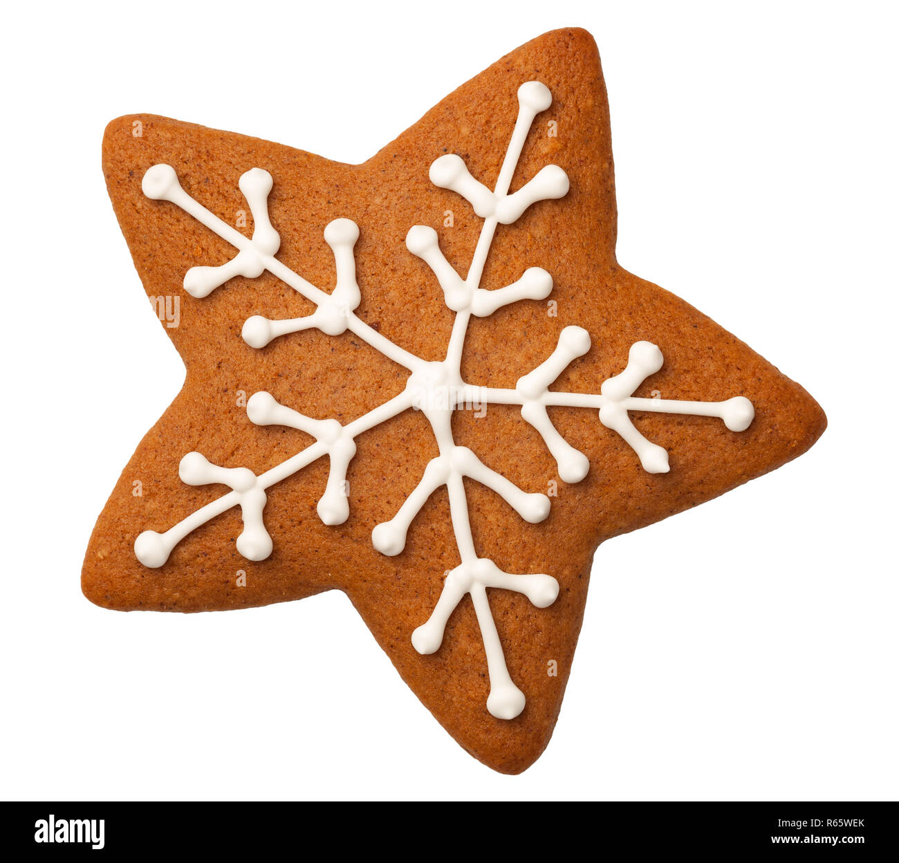 Gingerbread Star Isolated on White Background Stock Photo - Alamy