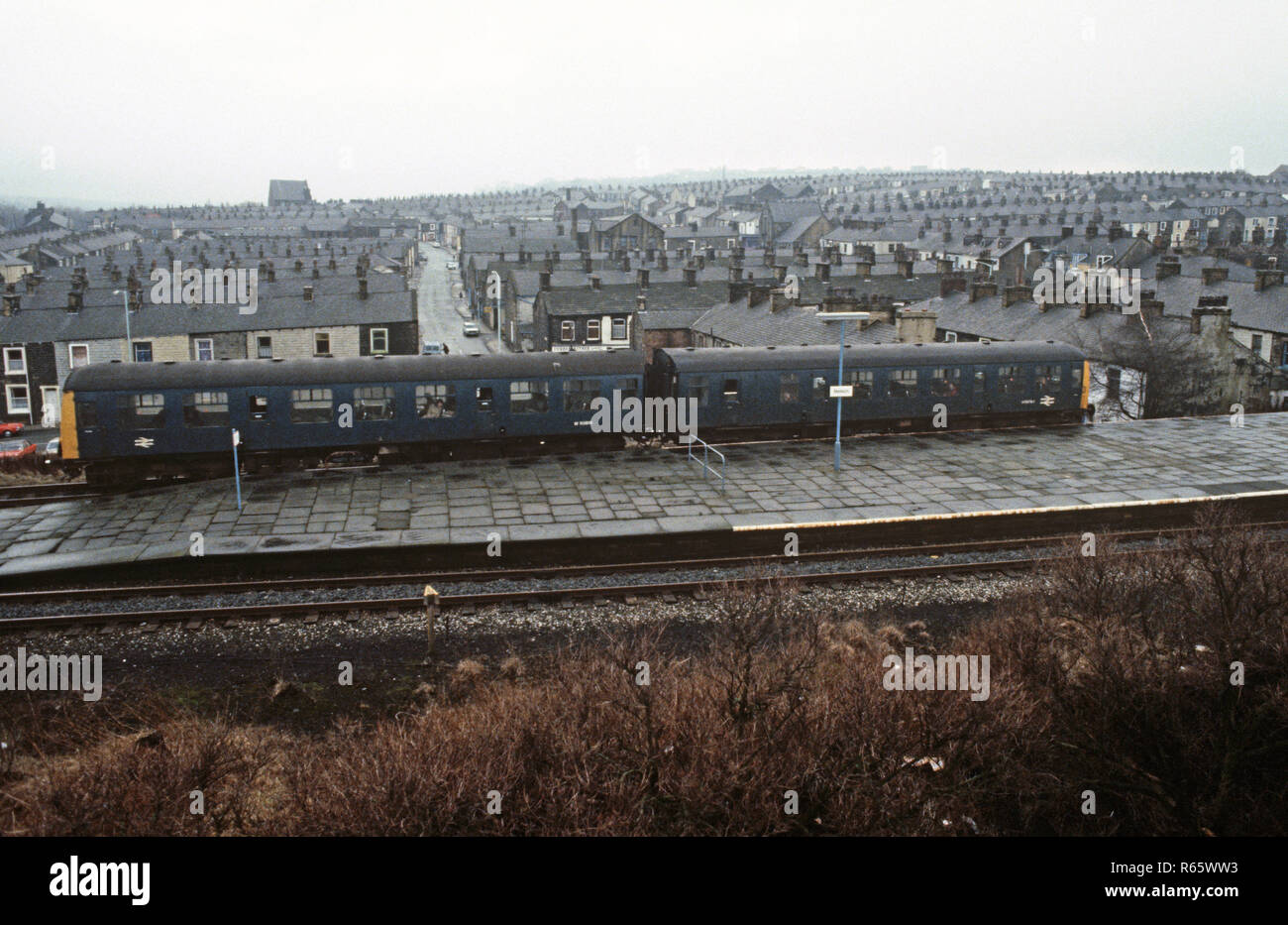 Diesel Multiple Unit at Nelson Station on the British Rail Preston to ...