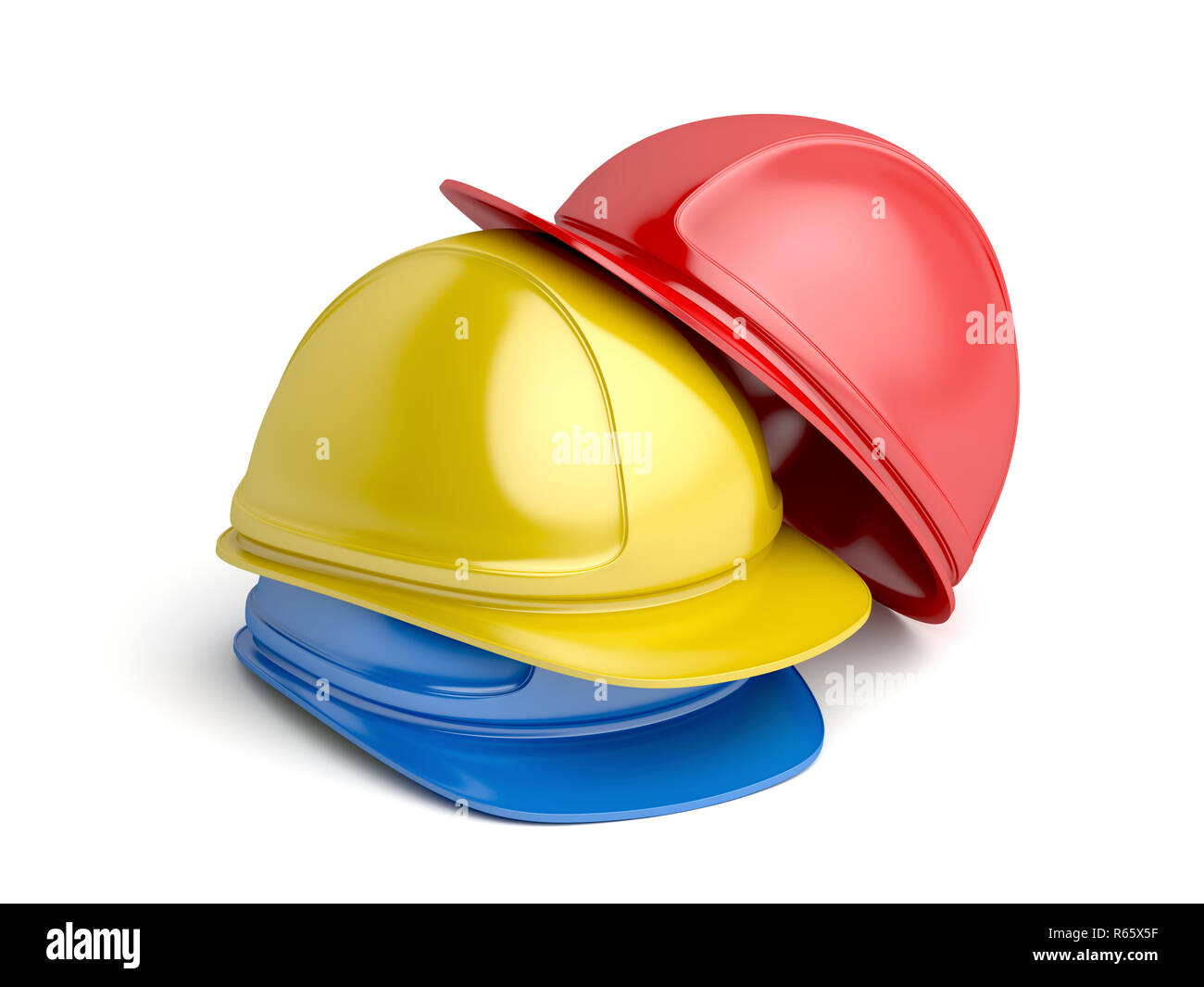 Safety helmets on white background Stock Photo - Alamy