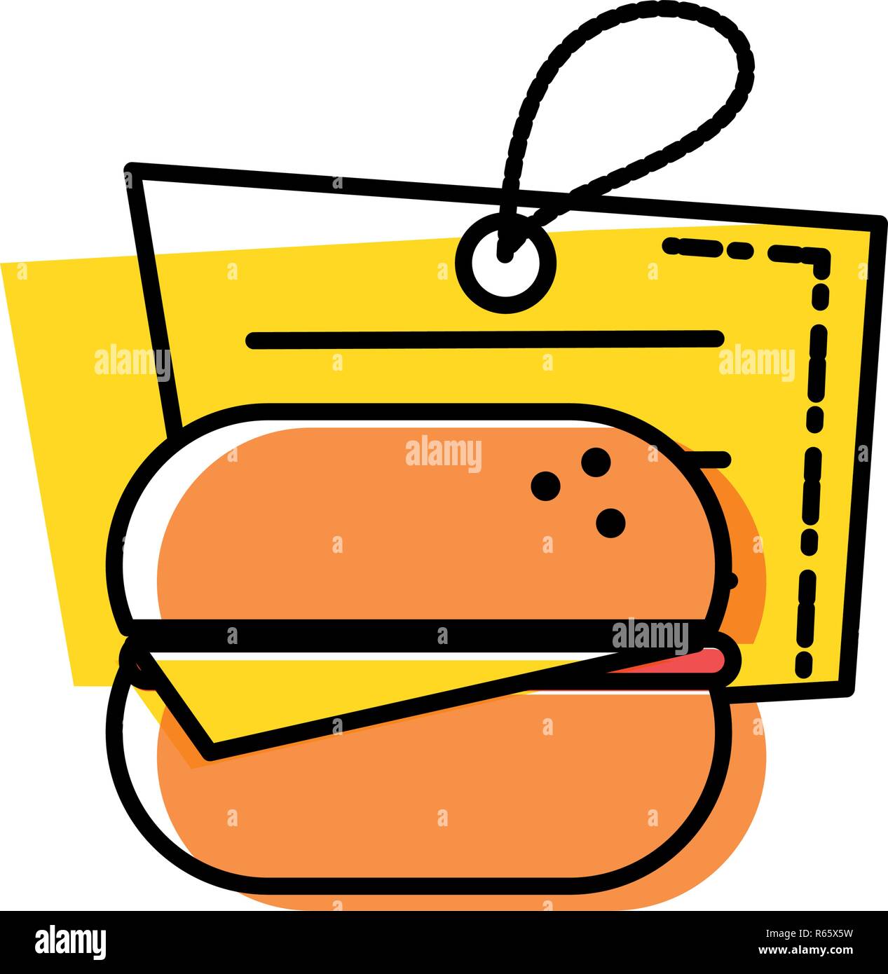 hamburger fast food with tag commercial vector illustration design ...