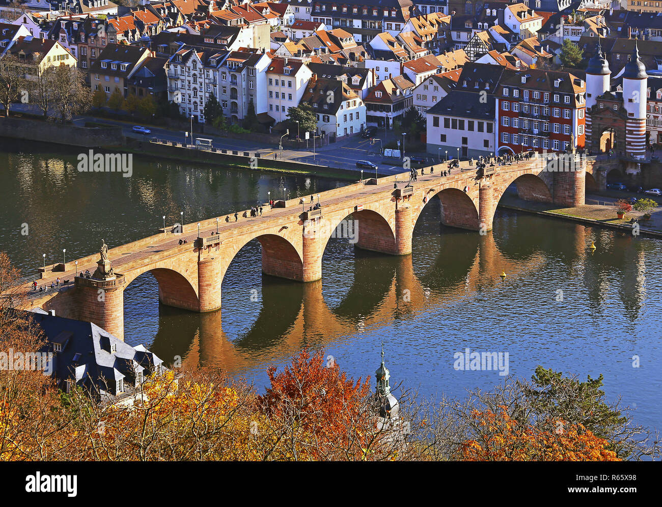 old neckar bridge in heidelberg Stock Photo - Alamy