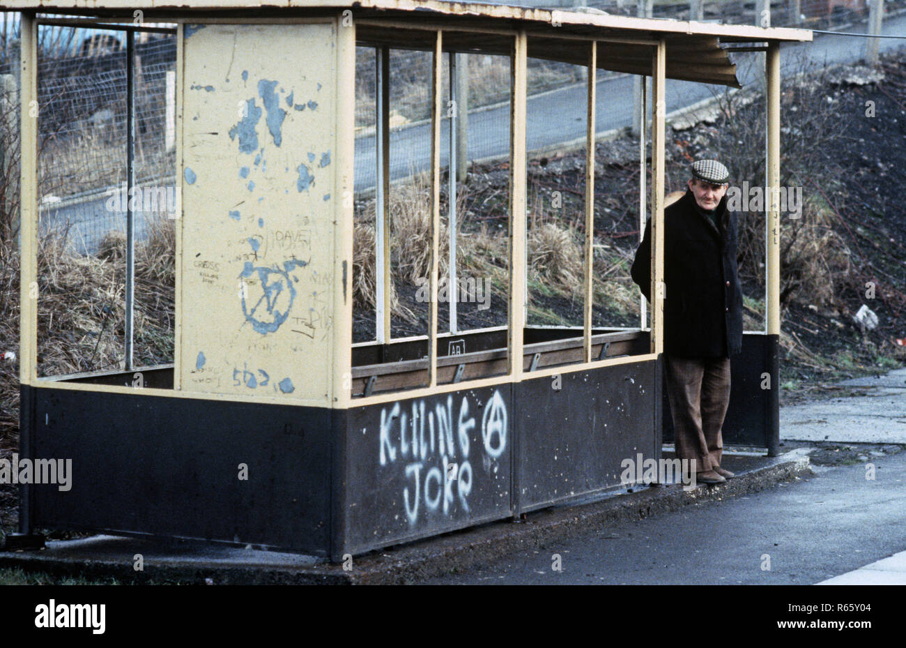 Passenger at Hapton railway station on the British Rail Preston to ...