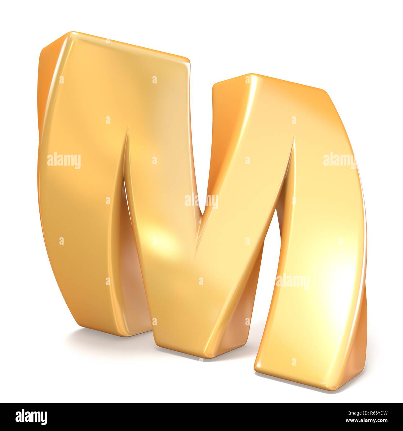 Orange twisted font uppercase letter M 3D Stock Photo - Alamy
