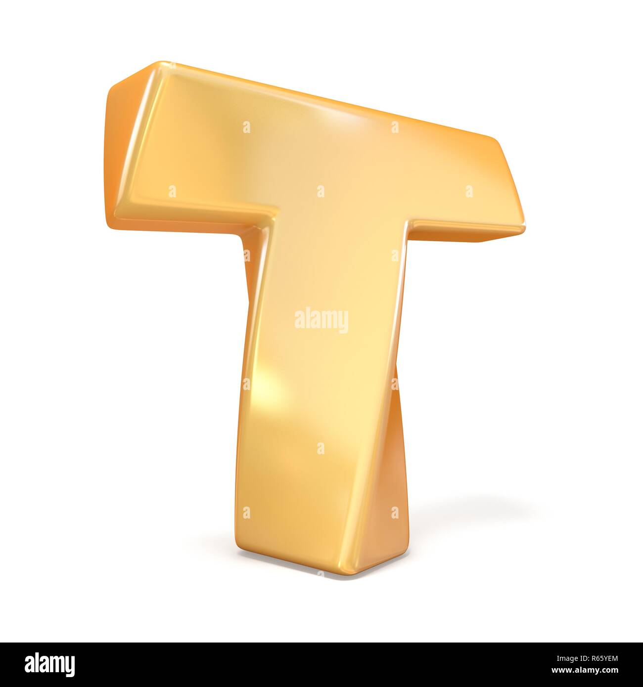 Orange twisted font uppercase letter T 3D Stock Photo - Alamy