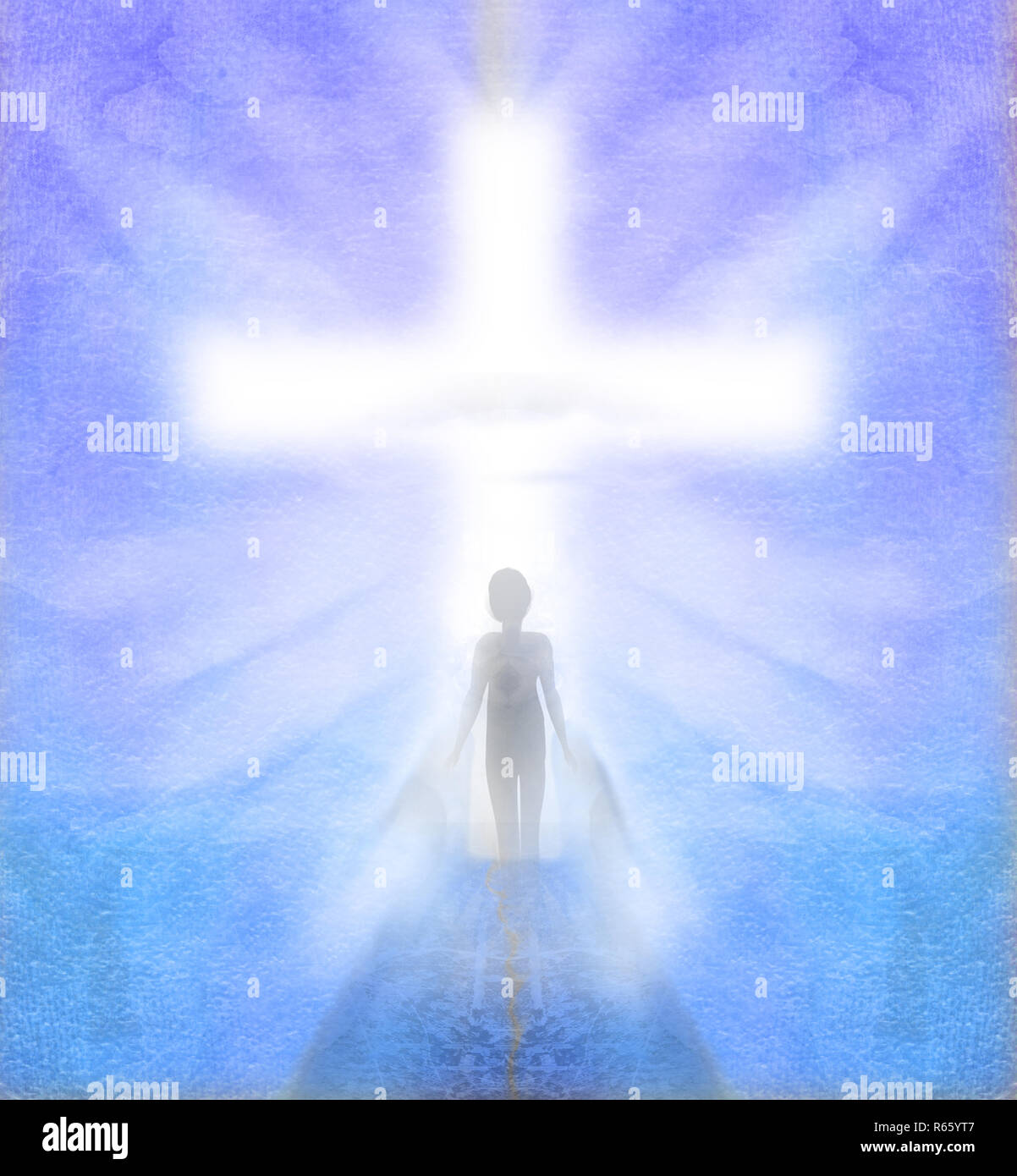 human goes in the direction of the cross Stock Photo - Alamy