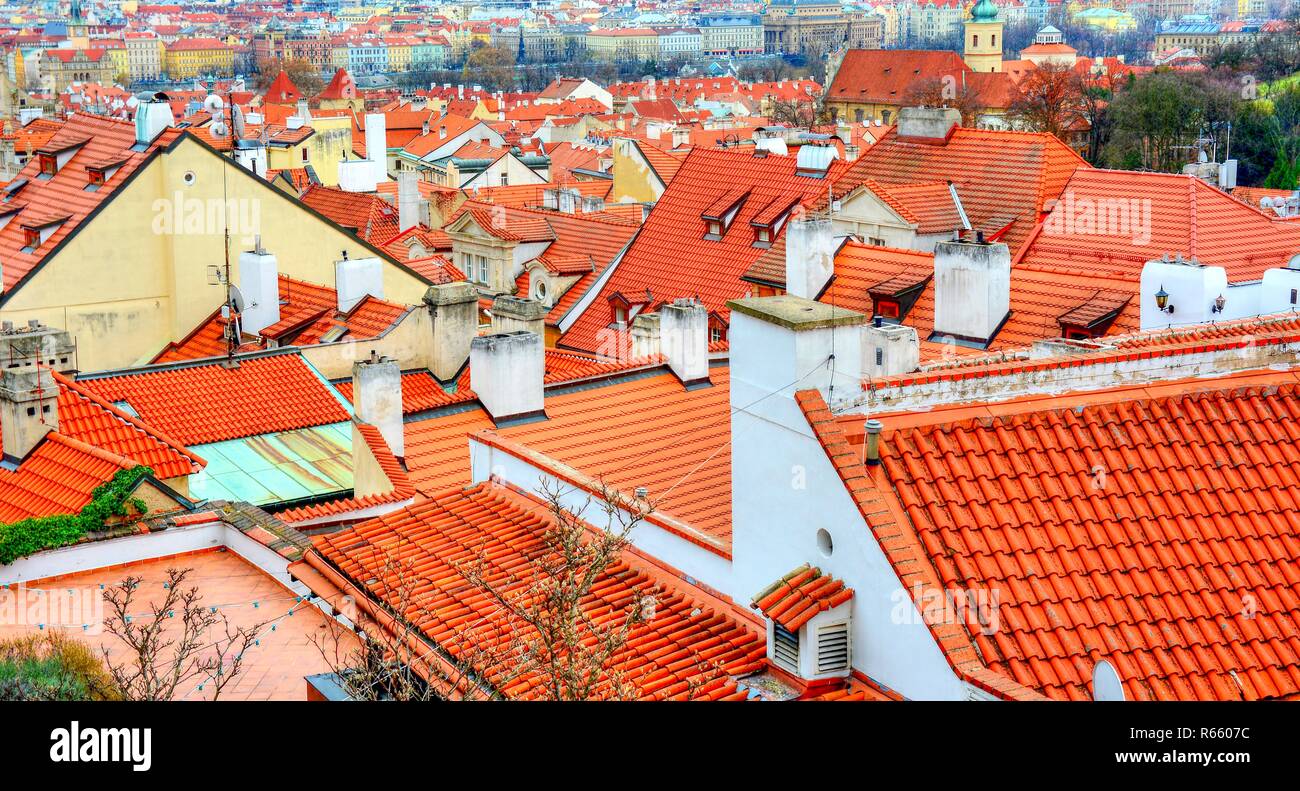 Old historic tiles vista architecture prague hi-res stock photography ...