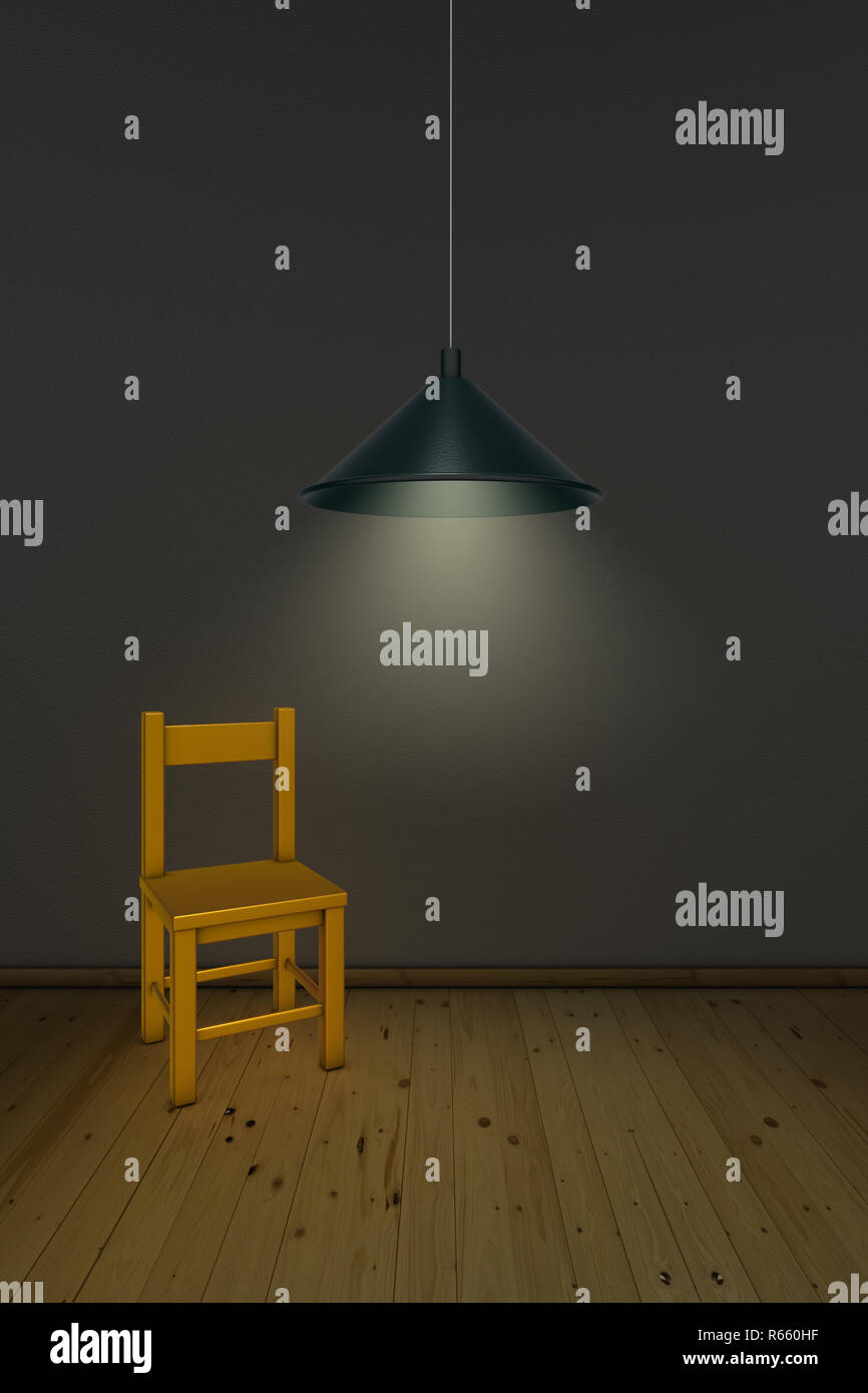 chair under a lamp Stock Photo - Alamy
