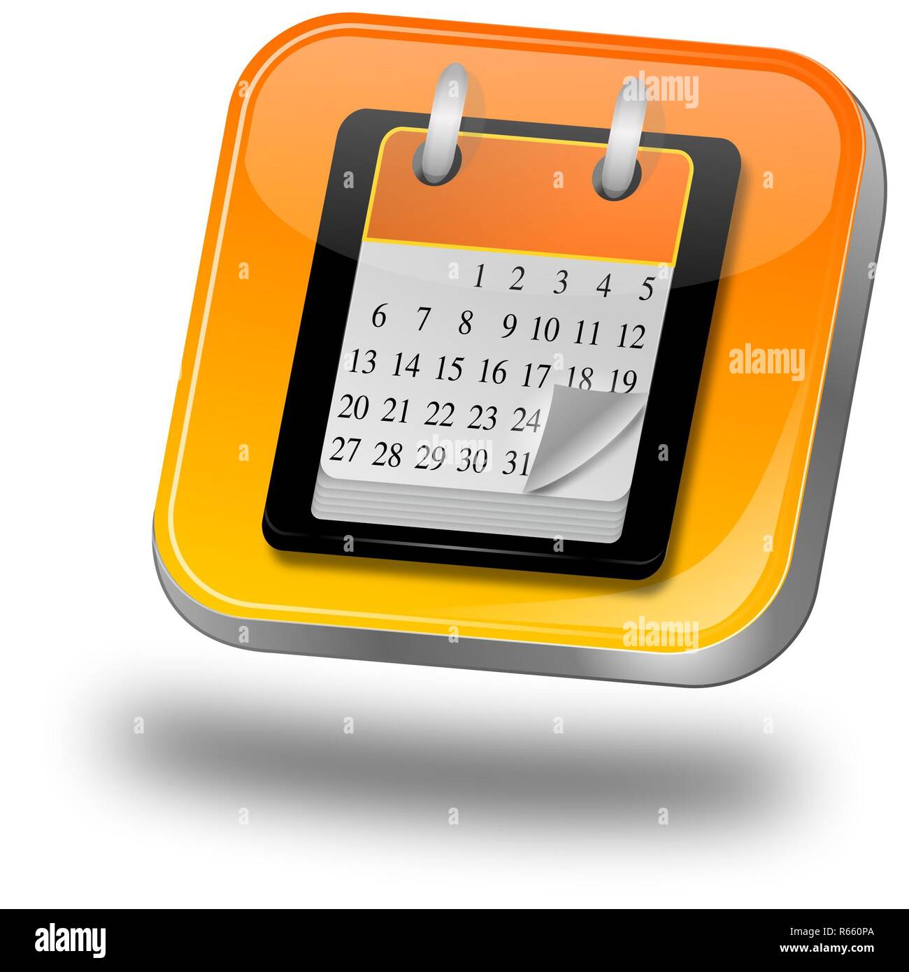 orange Save the Date Button - 3D illustration Stock Photo - Alamy