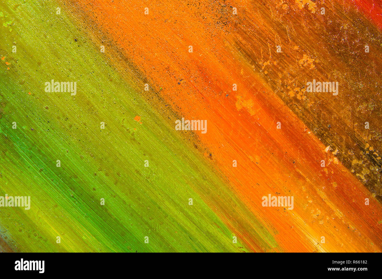 Long neat smears of orange and green paint Stock Photo - Alamy