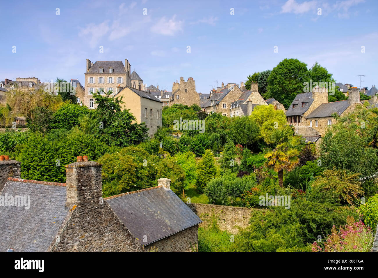 city of dinan in brittany,france - town dinan in brittany,france Stock ...