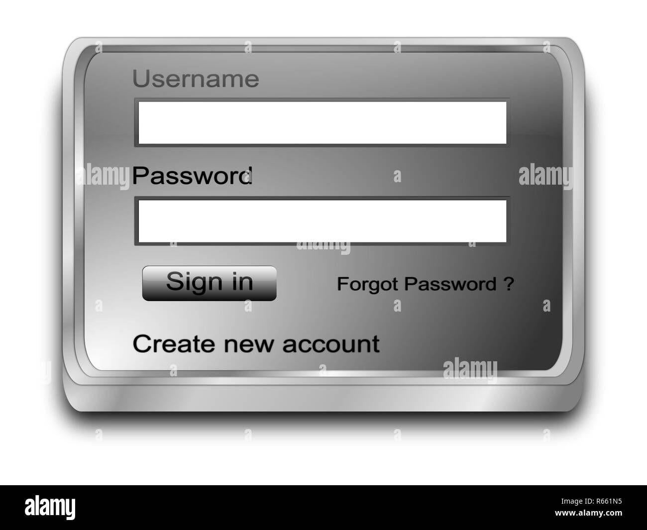 3d account login and password form user authorization Black and White ...