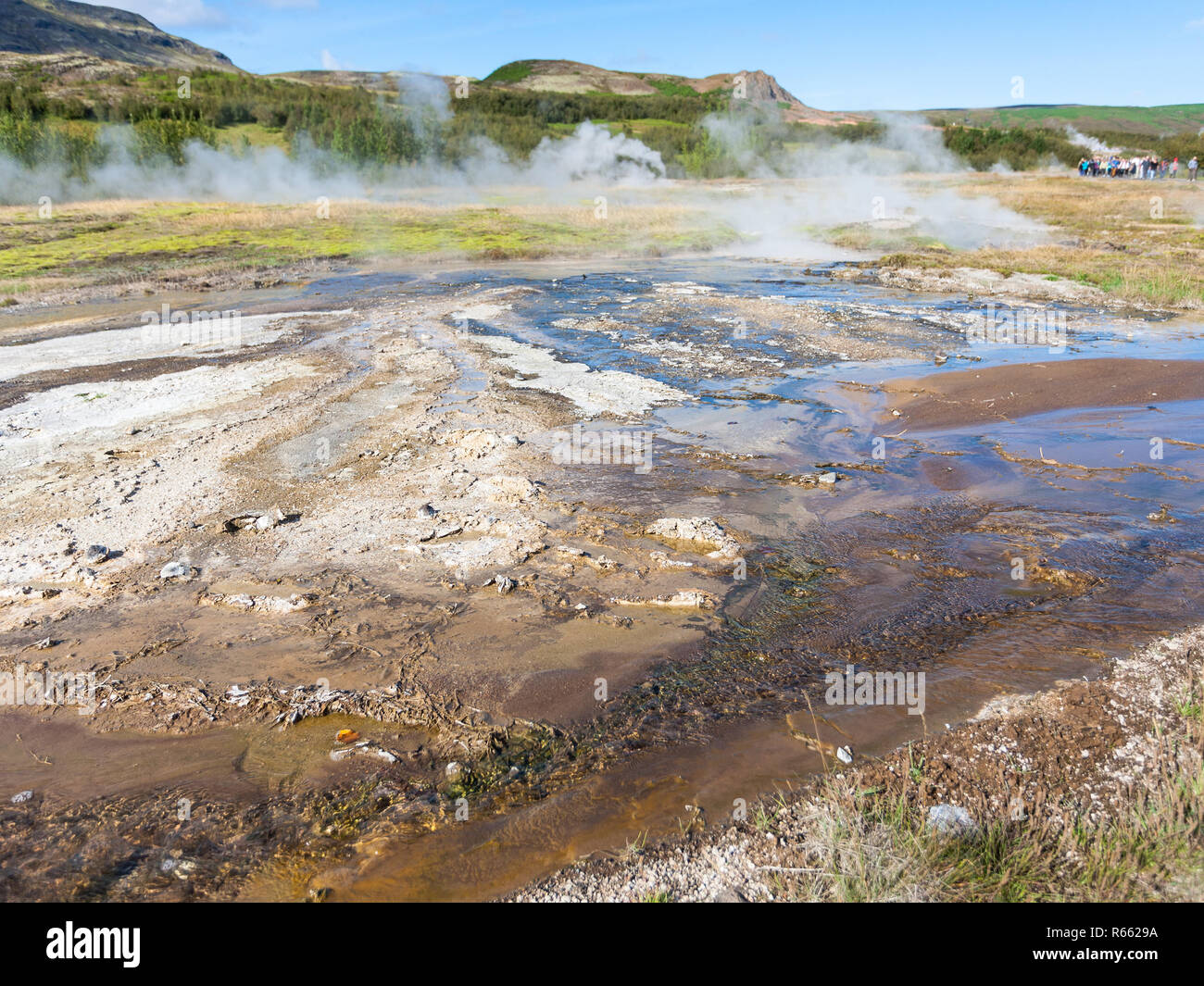 earth surface in Haukadalur hot spring valley Stock Photo - Alamy