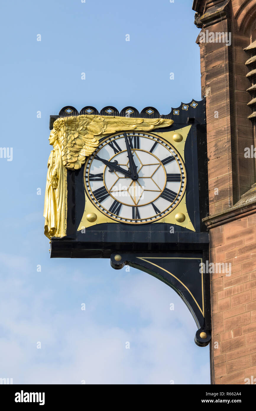 A close-up of the clock on the Clock Tower of Coventry Council House in ...