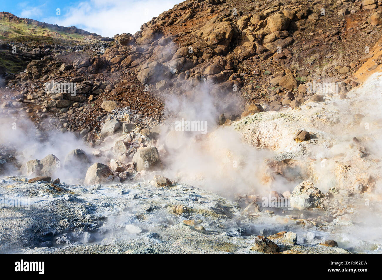 acidic fumarole in Krysuvik area, Iceland Stock Photo - Alamy