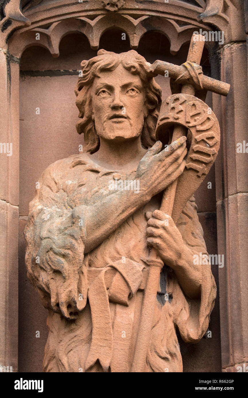 A sculpture symbolising Repentance on the exterior of the historic St ...