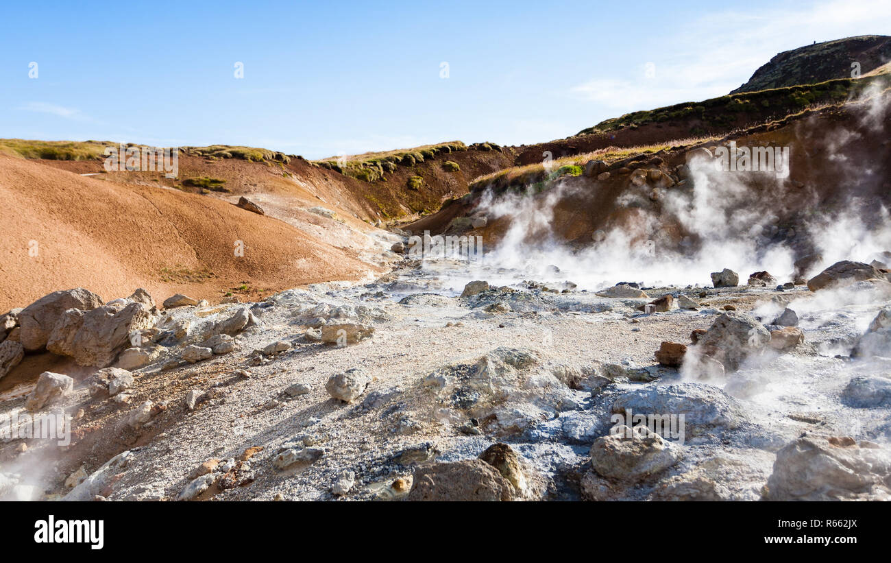 mud pools in Krysuvik area, Iceland Stock Photo - Alamy