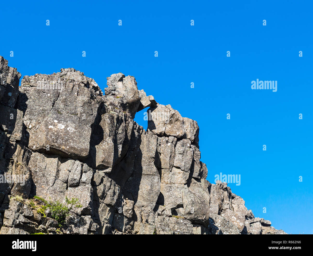 old rocks of Almannagja Fault in Thingvellir Stock Photo - Alamy