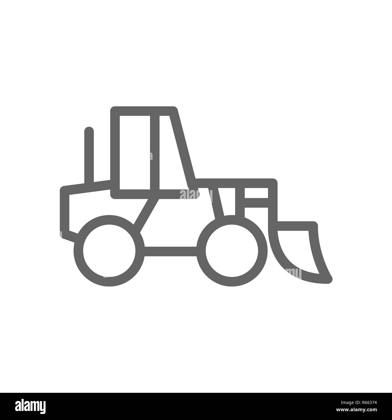 Simple wheel loader line icon. Symbol and sign illustration design ...