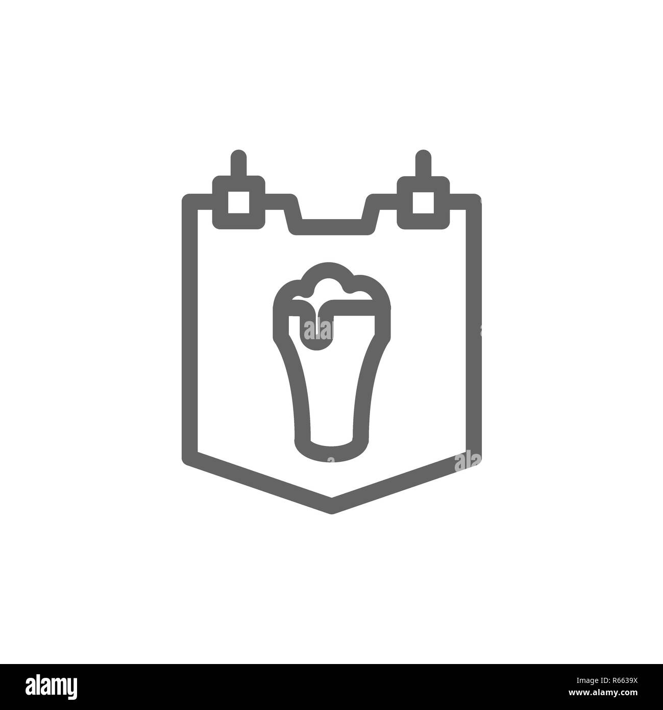 Simple bar and pub signboard line icon. Symbol and sign illustration ...