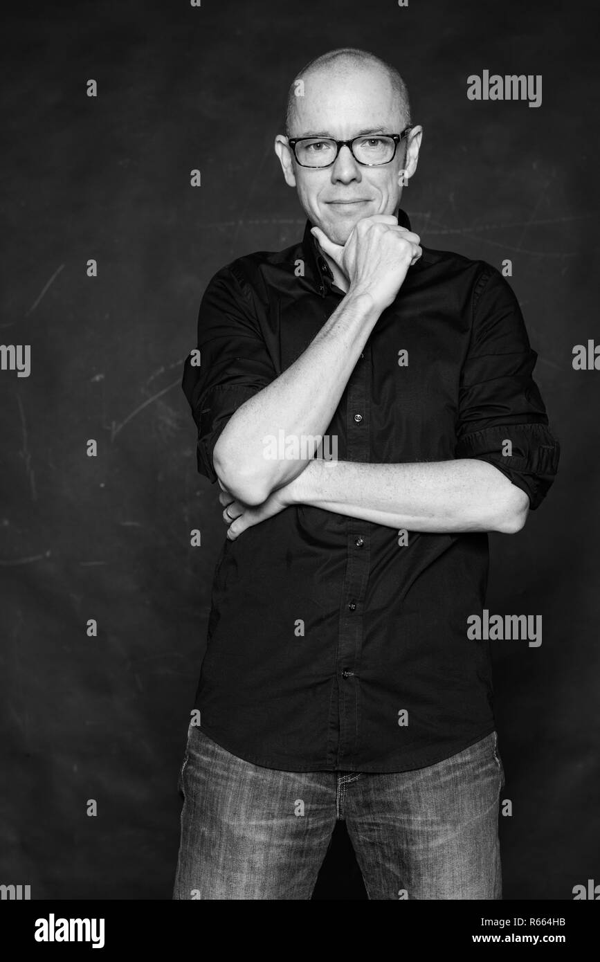 Athletic young man portrait in Black and White Stock Photos & Images ...