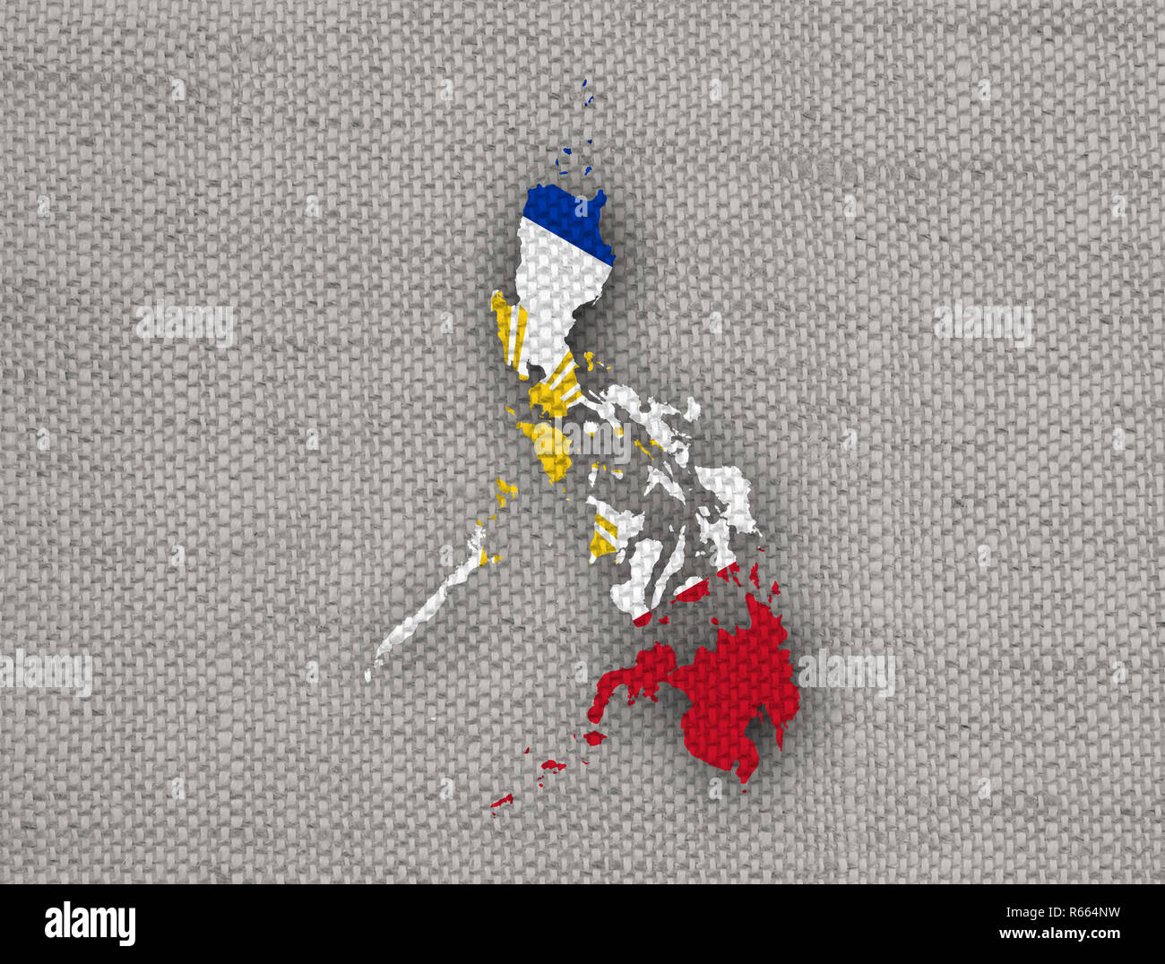 map and banner of the philippines on old linen Stock Photo - Alamy