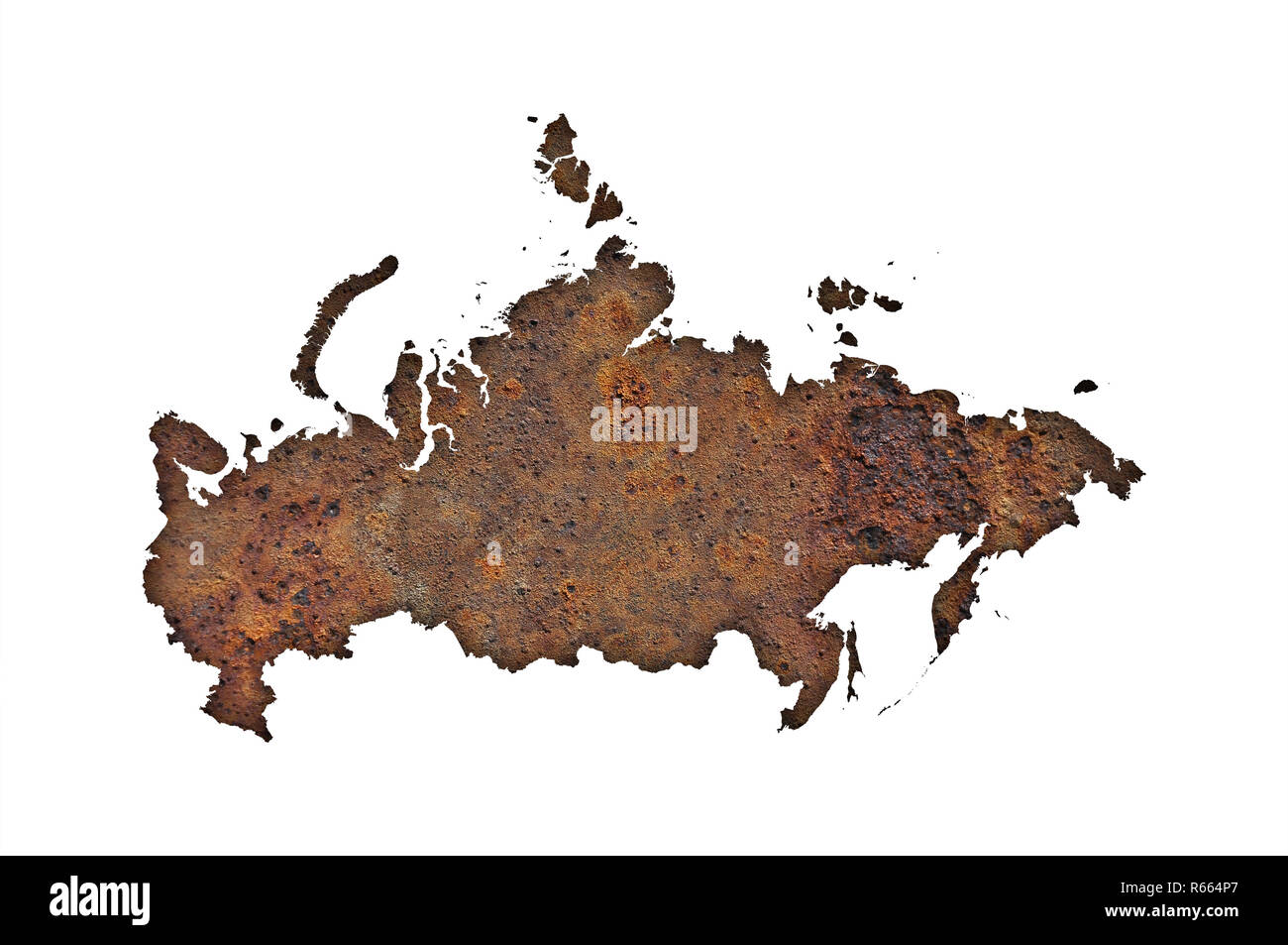 map of russia on rusty metal Stock Photo - Alamy