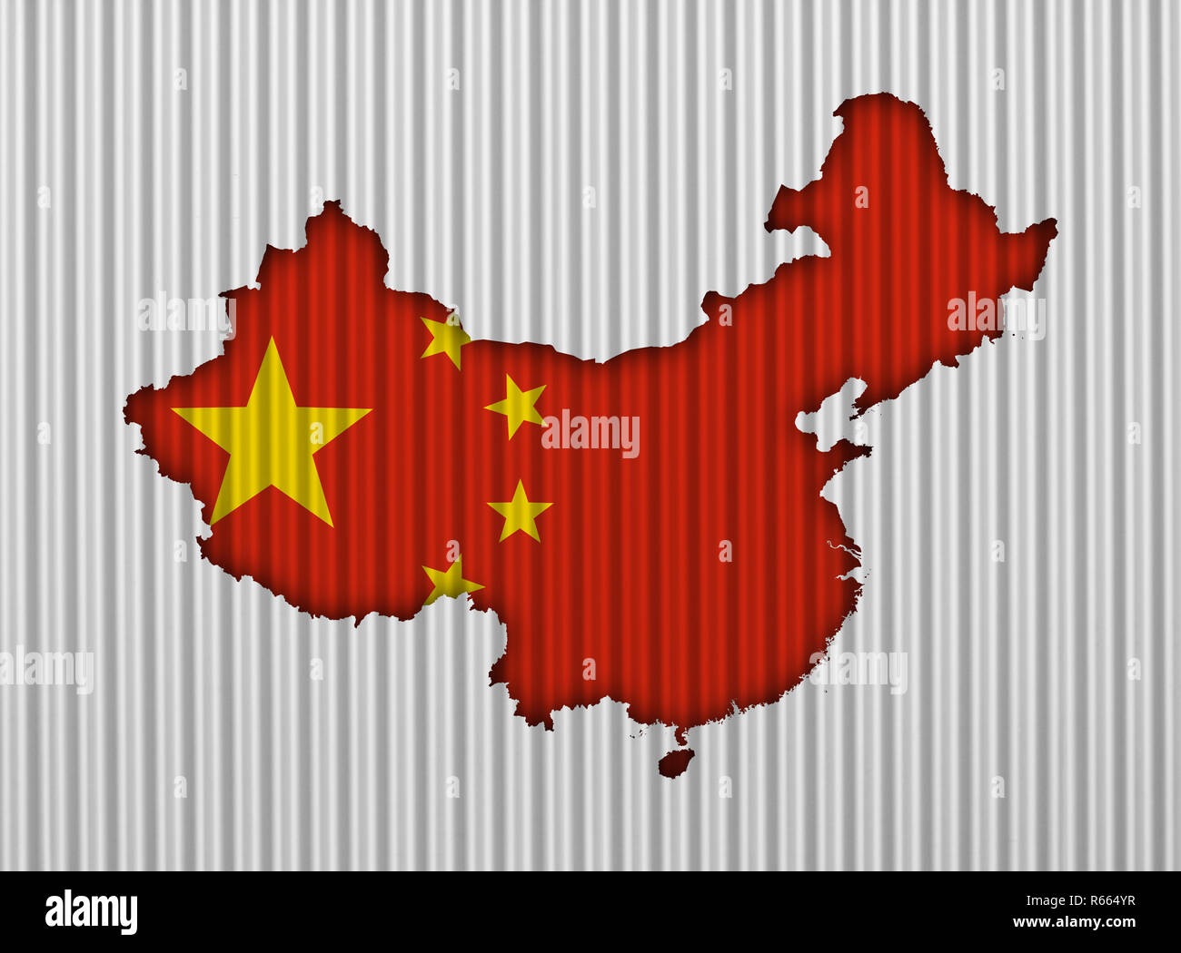 map and banner of china on corrugated iron Stock Photo - Alamy