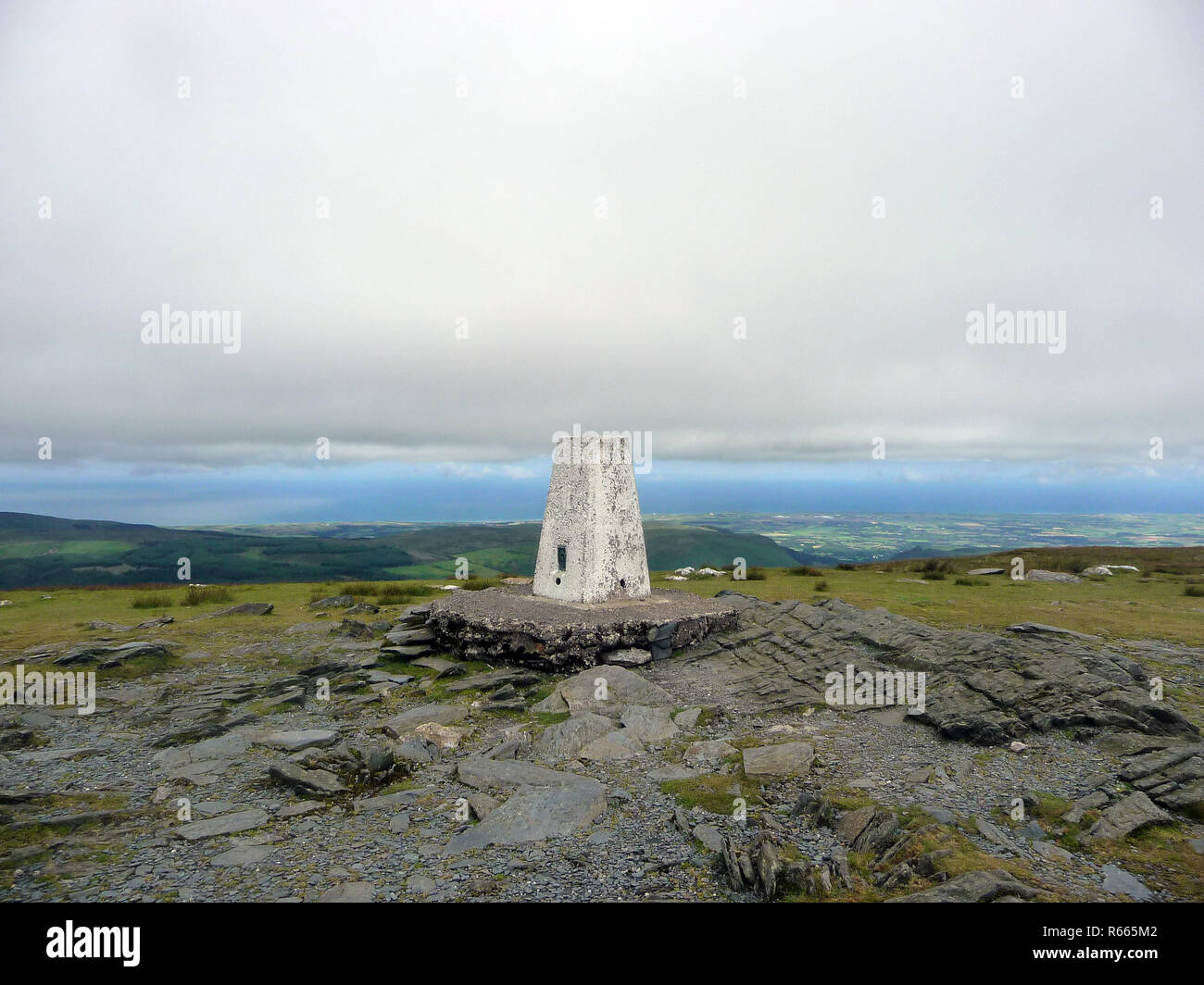 at the summit of snaefell on the isle of man Stock Photo - Alamy