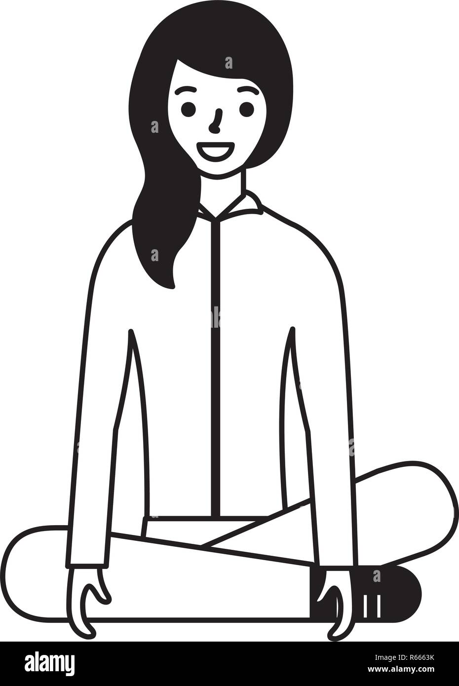 woman sitting with crossed legs vector illustration Stock Vector Image ...