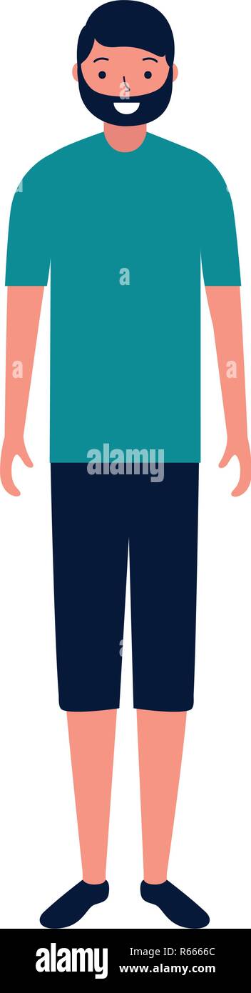 man standing character white background vector illustration Stock ...