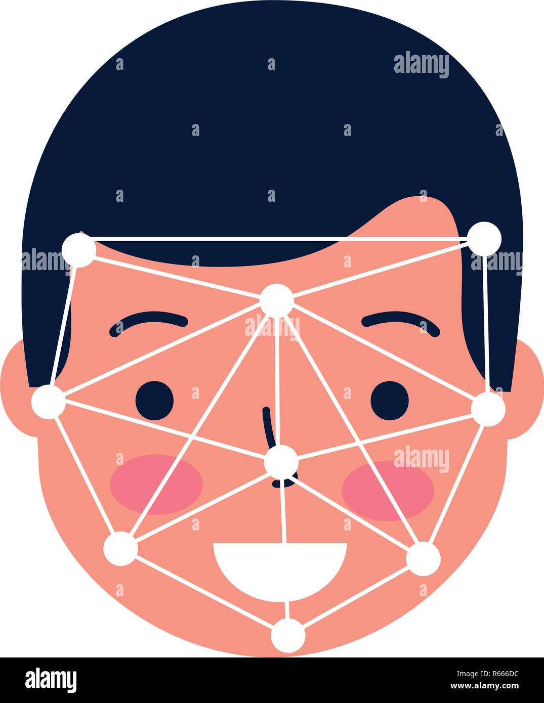 man face scan biometric digital technology vector illustration Stock ...