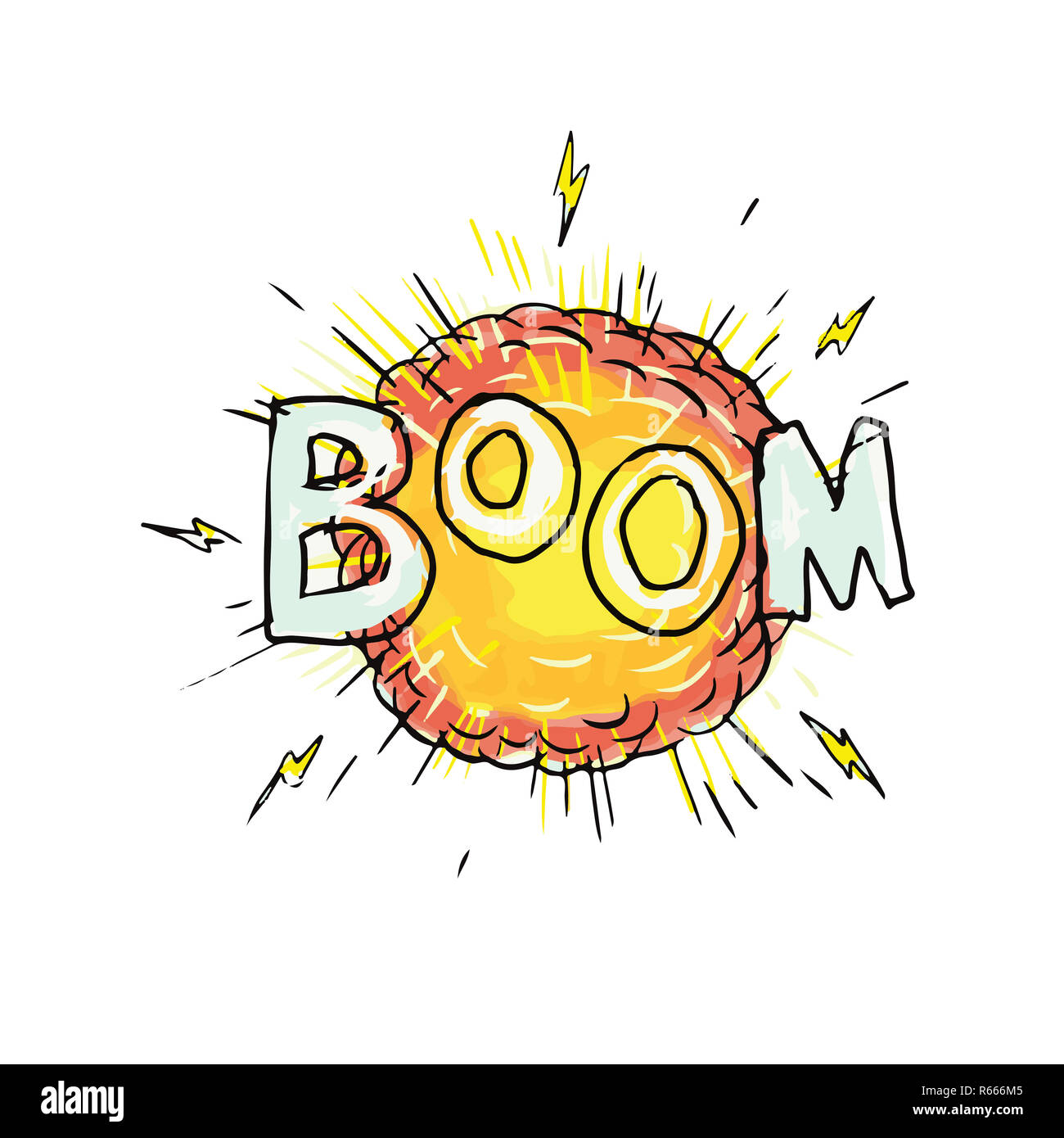 Cartoon Explosion Boom Stock Photo - Alamy