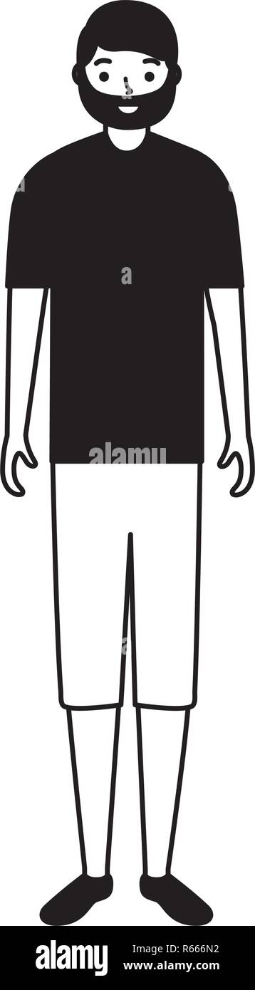 man standing character white background vector illustration Stock ...